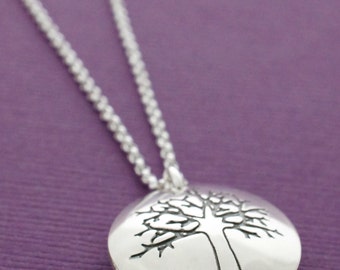 Oak Tree Necklace Custom Hand Drawn Tree by EclecticWendyDesigns