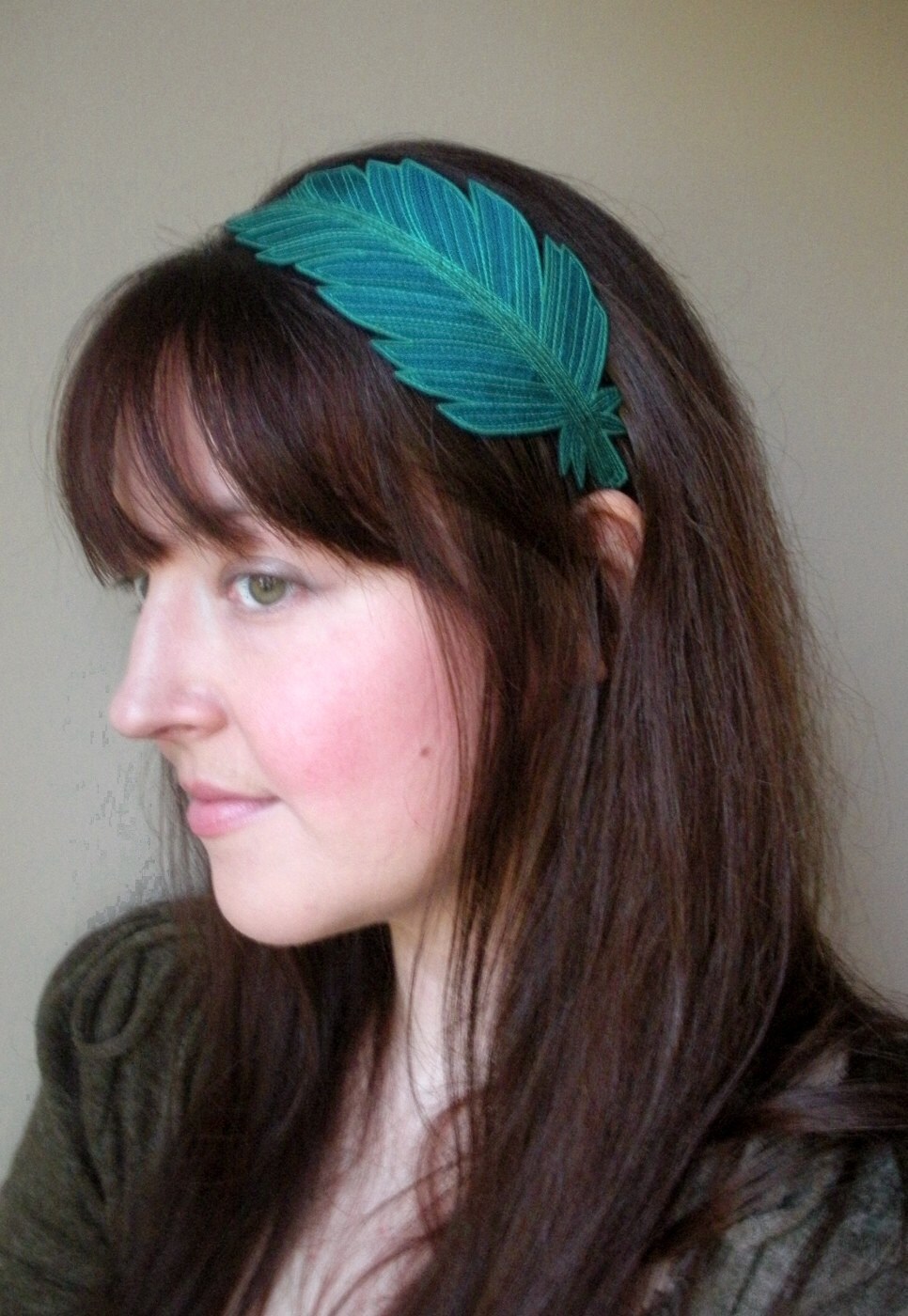 Feather Headband Beautifully Unique Silk Fabric Feather