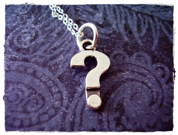 Silver Question Mark Necklace Sterling Silver Question Mark