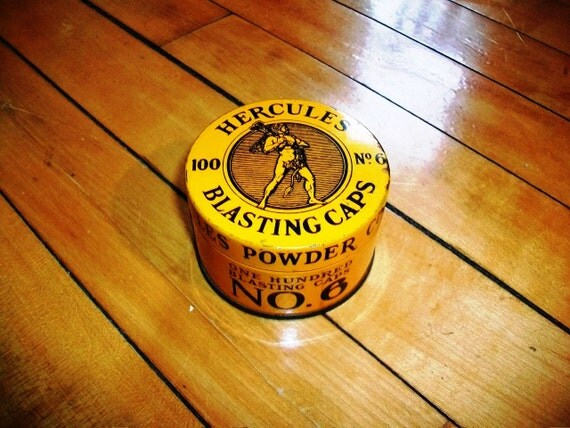 Vintage Hercules Blasting Caps Tin No. 6 Early 1900s