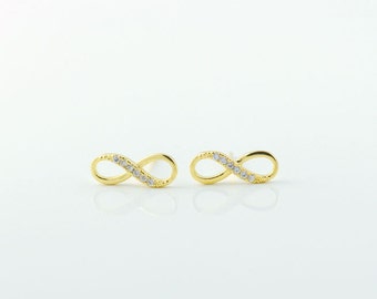 Silver Infinity Earrings Infinity Stud Earrings Infinity