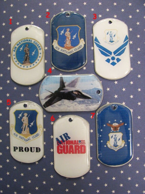 Items similar to US AIR NATIONAL Guard Military Dog Tag Necklace, Charm ...