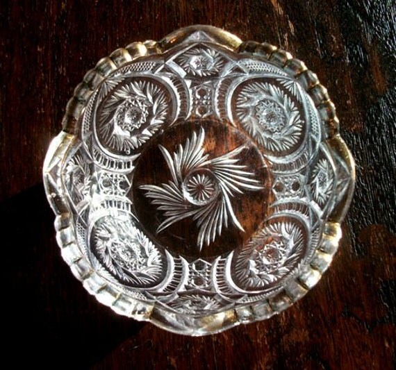 Antique EAPG Early American Pattern Glass Bowl Purple Amethyst