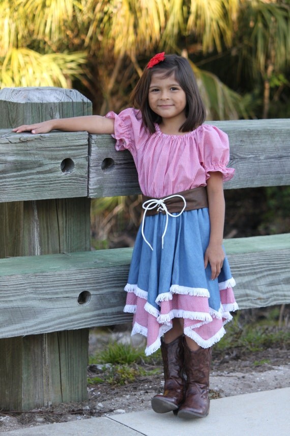 Items similar to Cowgirl Outfit, Girls Cowgirl Dress, Flower Girl Dress ...