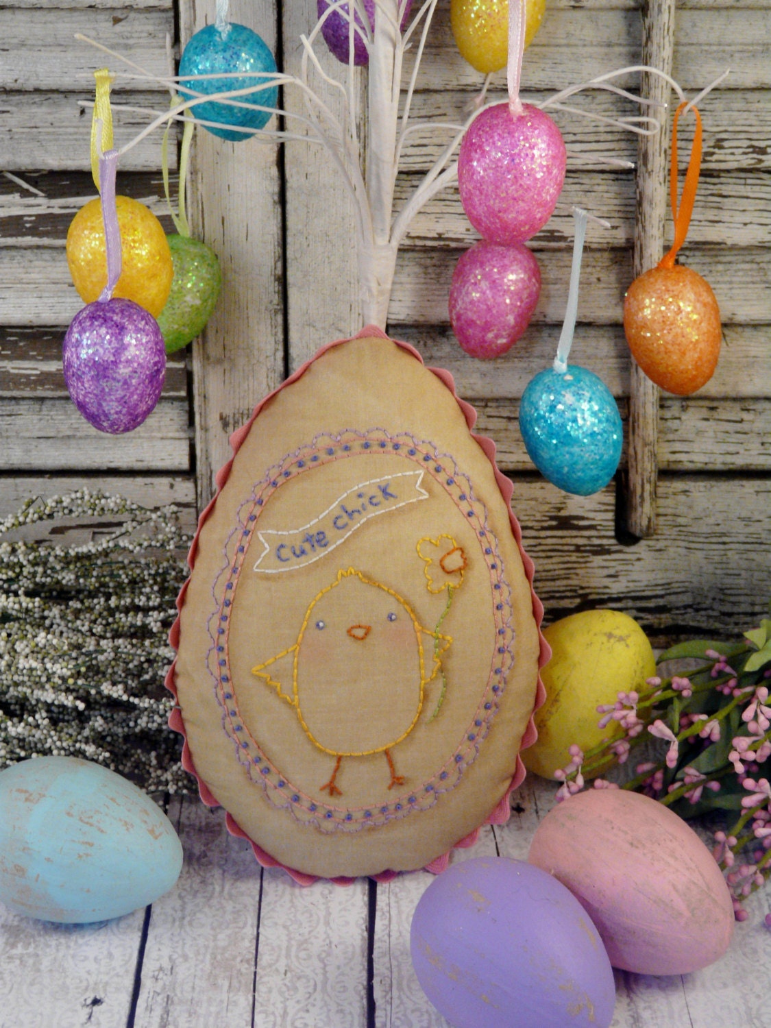 Easter Cute Chick embroidery PDF Pattern stitchery primitive