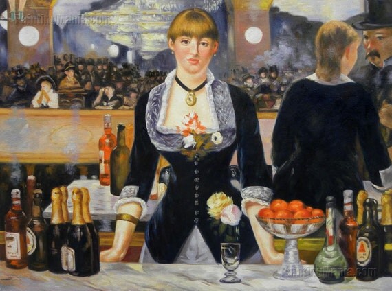 A Bar at the Folies-Bergeres Edouard Manet hand-painted oil