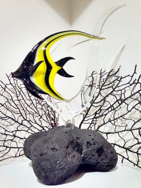 Moorish Idol Angelfish glass sculpture