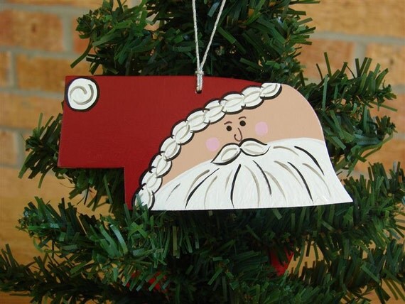 Nebraska Santa Ornament