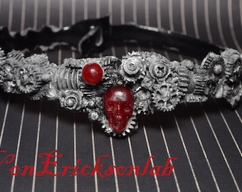 Black Creepy Worm Penetrating your Neck Horror Choker