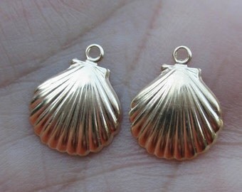 Gold shell earrings | Etsy