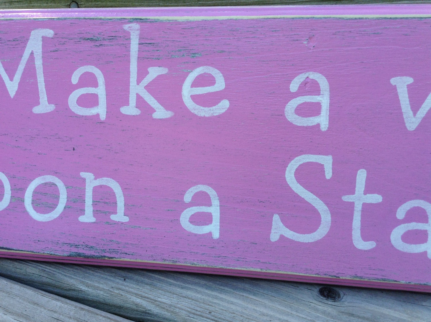 Starfish Make a Wish Sign Coastal Cottage Beach Decor Baby