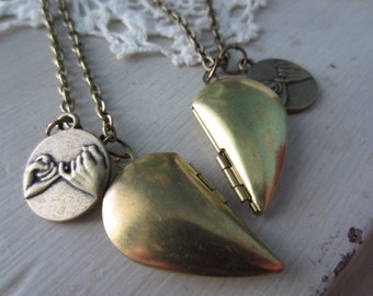 Half heart locket | Etsy