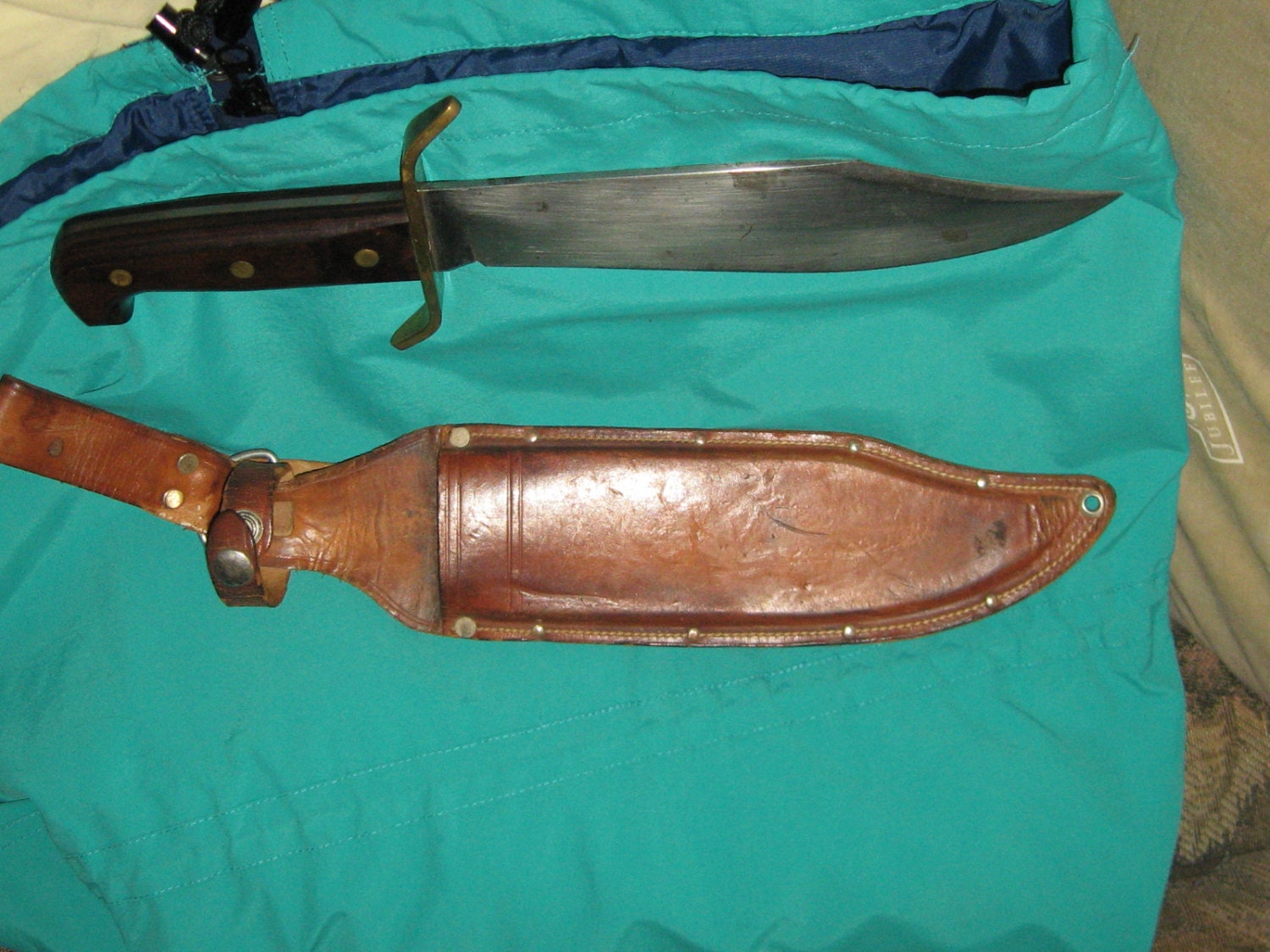 Western W49 Vintage large hunting bowie knife marked and