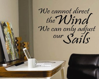 We can't direct the wind but we can adjust our sails wall