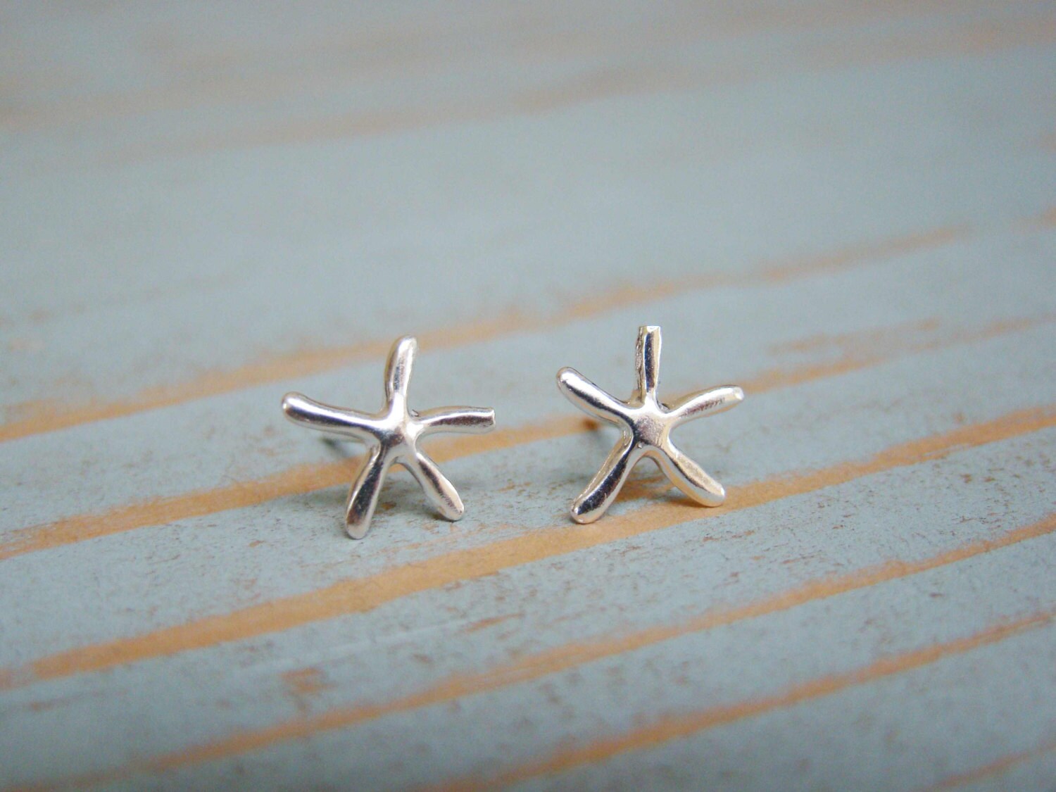 Silver Starfish Earrings Starfish Stud Earring Sterling