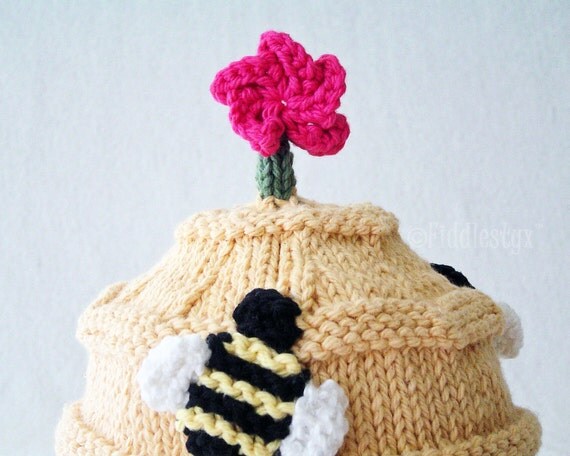 Hat Knitting Pattern Beehive Hat Pattern the BUZZ Hat