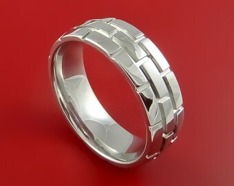 Cobalt Chrome Wedding Band Engagement Ring by StonebrookJewelry