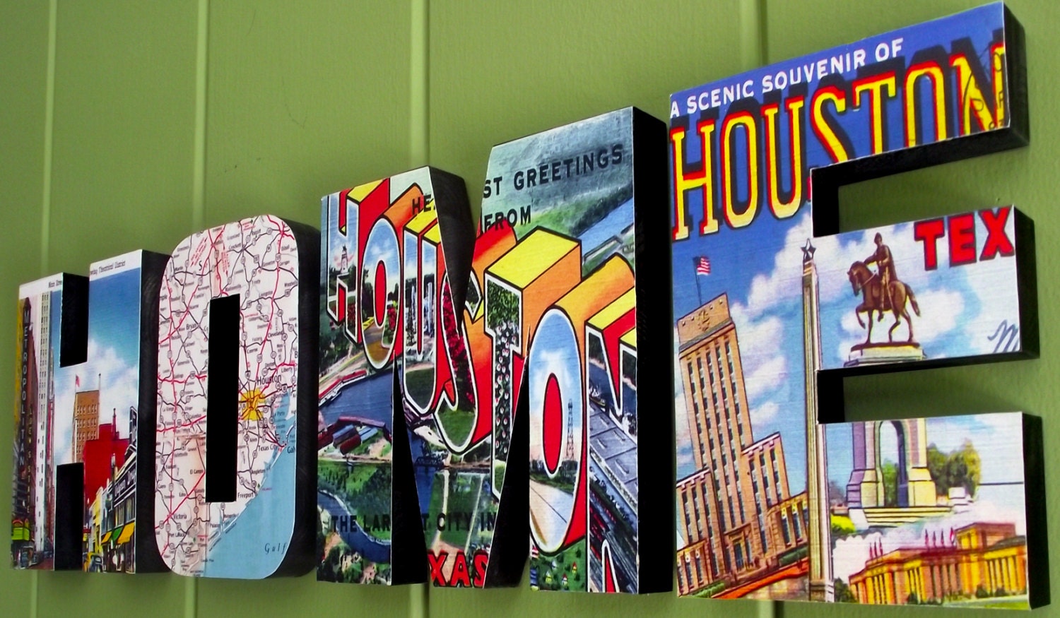 Houston Texas HOME Sign Wood Letters