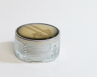 Glass powder jar | Etsy