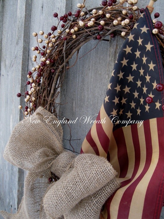 Americana Wreath Patriotic Wreath Spring Wreath Summer