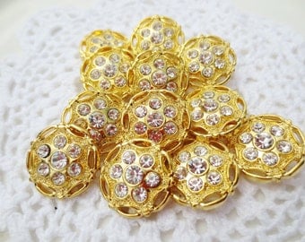 Unique rhinestone buttons related items | Etsy