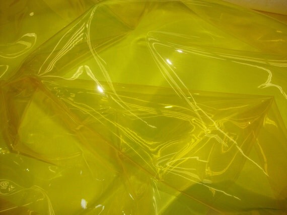 54 Wide Yellow 10 Gauge Transparent Tinted Plastic Vinyl