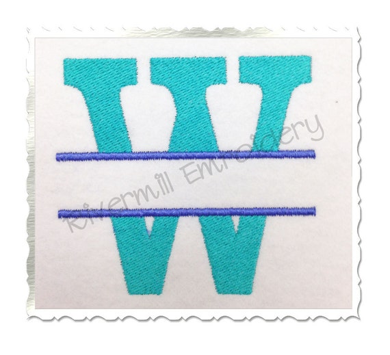 Split Lincoln Machine Embroidery Alphabet 4 Sizes