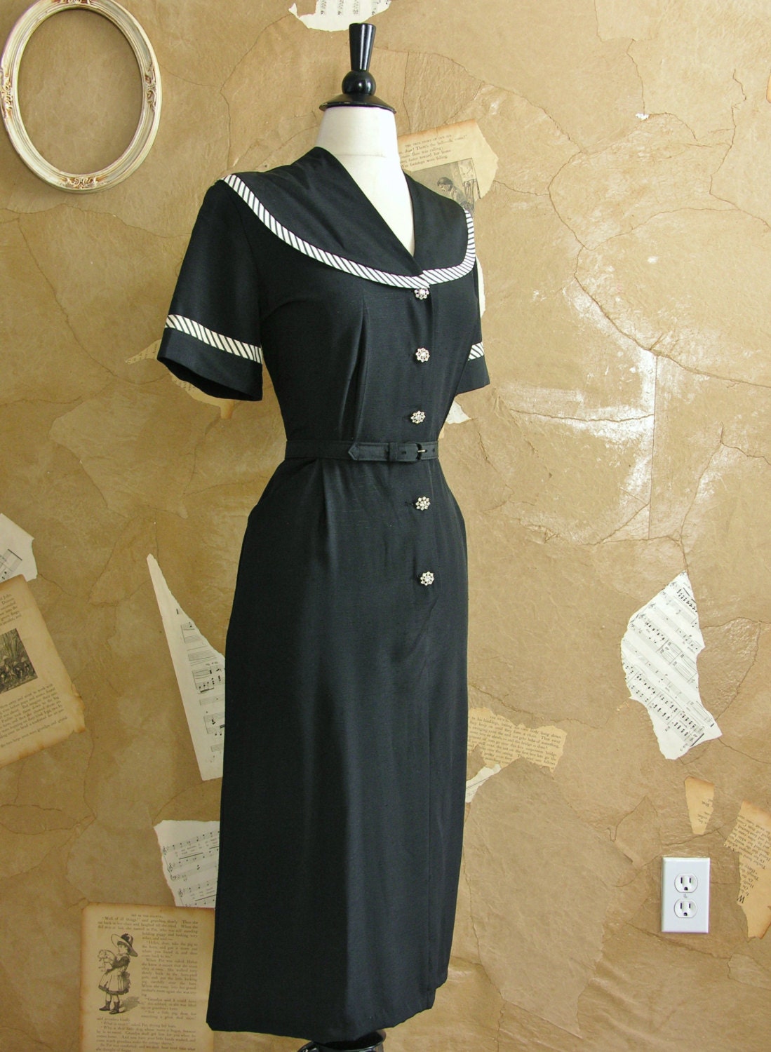 Vintage 40's dress | 1940s fashion women, Retro vintage dresses