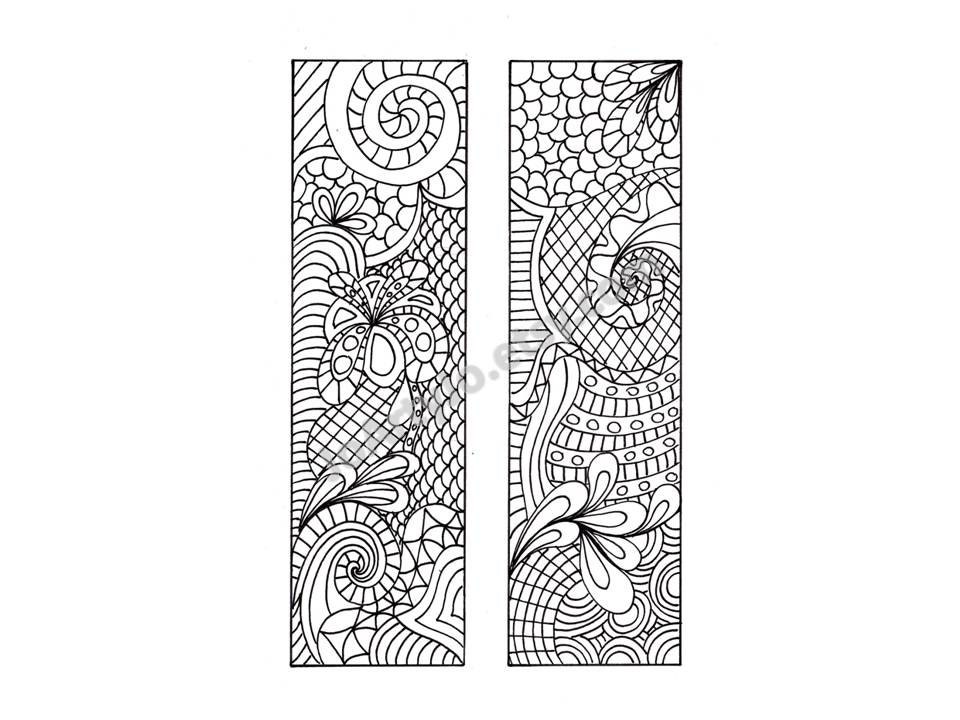 Coloring Bookmarks to Print 12 Zentangle Inspired Printable