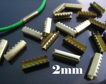 Finding 20 pcs Silver Metal Fold Over Crimp Head Clips for