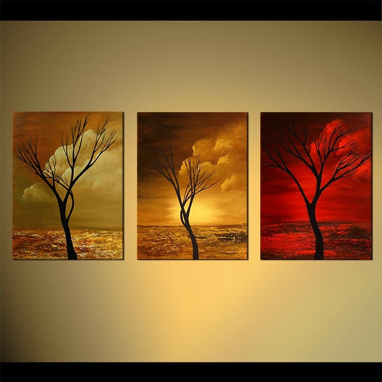 Tree Painting Abstract acrylic Landscape Painting 54 x