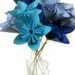 Ombre Blue Paper Flower Bouquet Origami Flowers Paper
