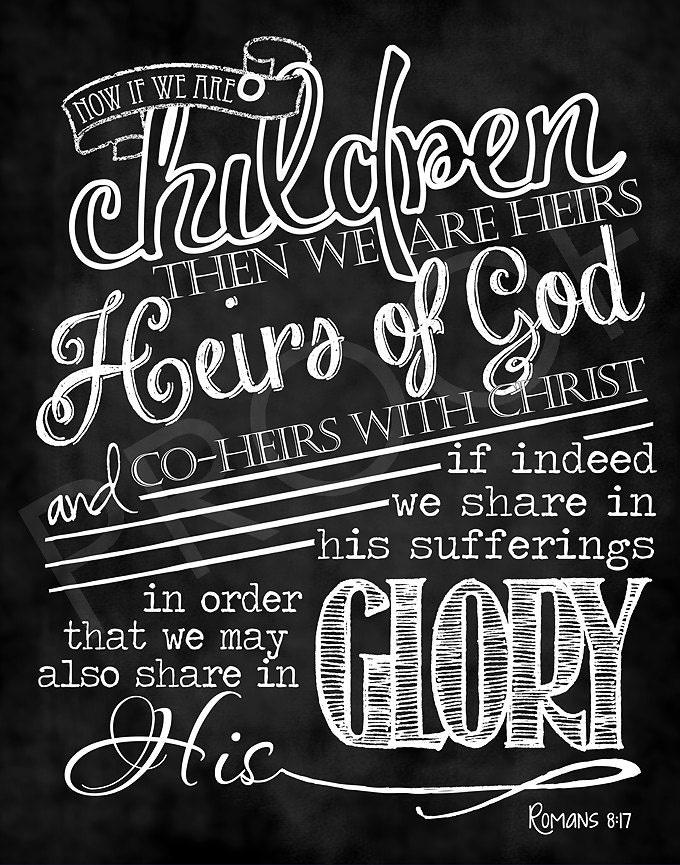 Scripture Art Romans 8:17 Chalkboard