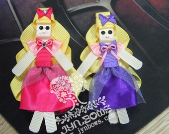 Items similar to Princess Sculpted Ribbon Hair Bows on Etsy