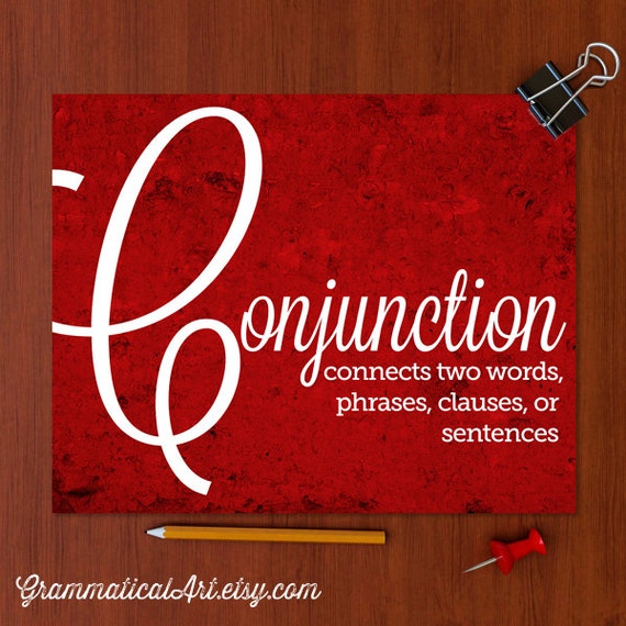 Conjunction Grammar Poster Print English Print by GrammaticalArt
