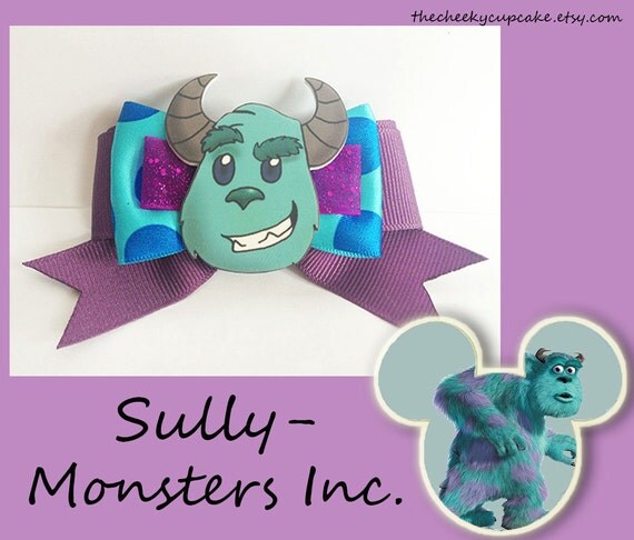 Items similar to Sully Hair Bow - Monsters Inc - 3" inch purple, blue ...