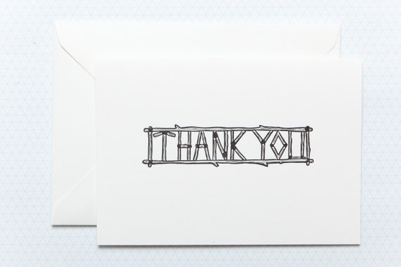 Thank You Log Sign Letterpress card