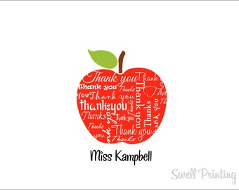 Apple thank you card | Etsy