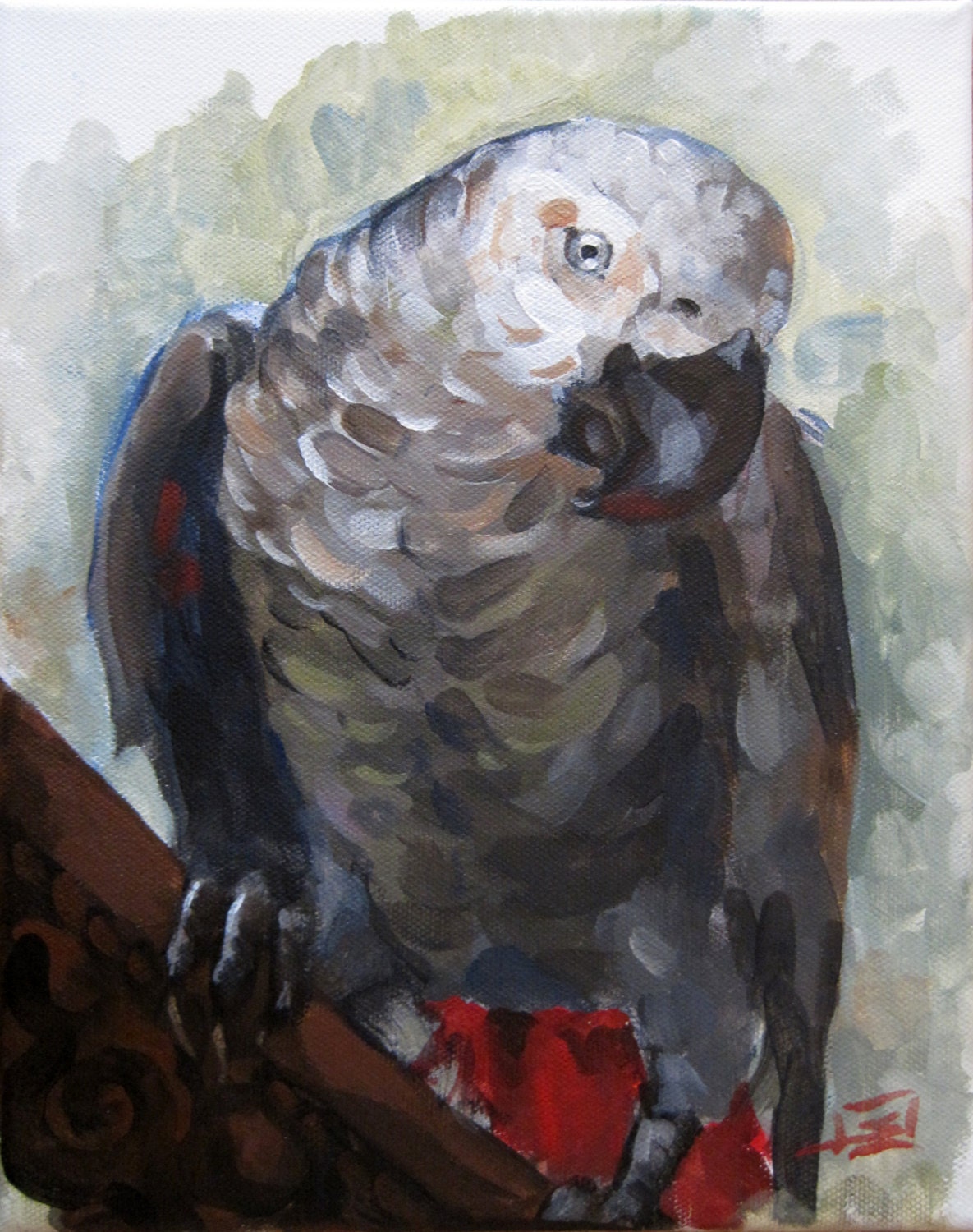 Polynesia African Gray Parrot print