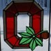 Stained glass Ohio State Buckeye sun catcher/ wall hanging