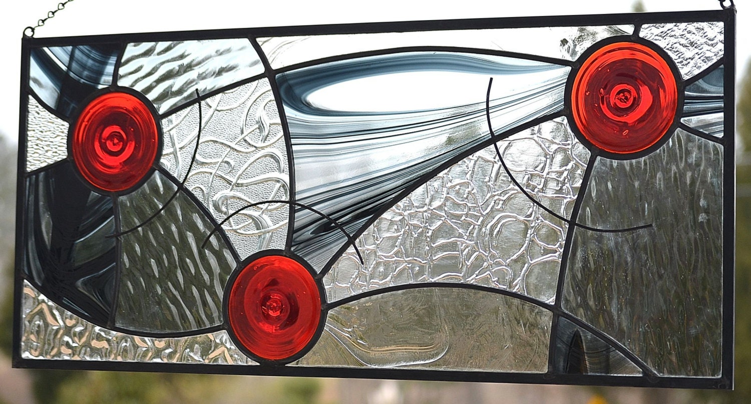Contemporary Abstract Stained Glass Window Panel...'In