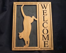 Popular items for cat welcome sign on Etsy