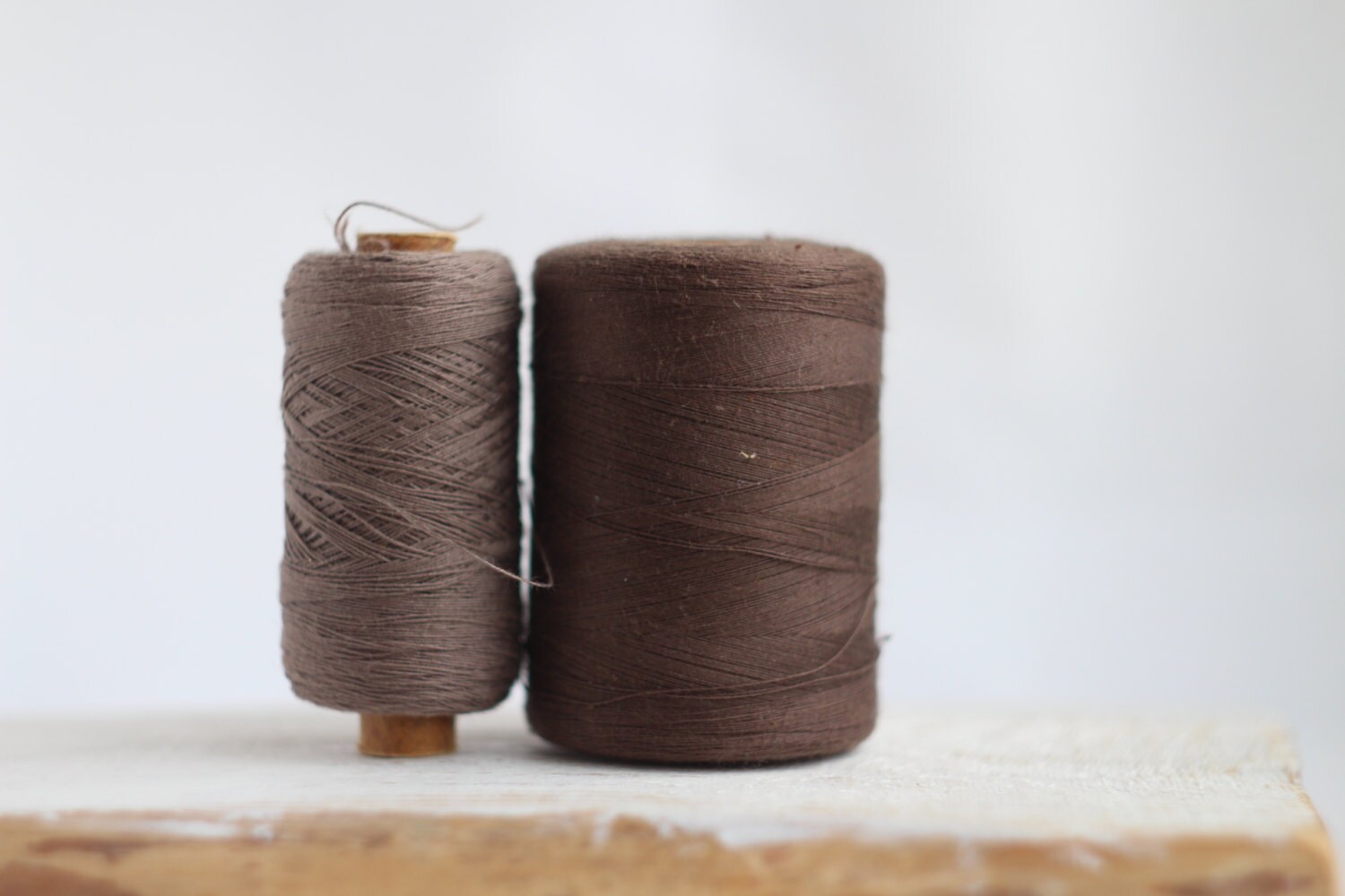Soviet Vintage Thread Spools – set of 2 – Brown – Haute Juice