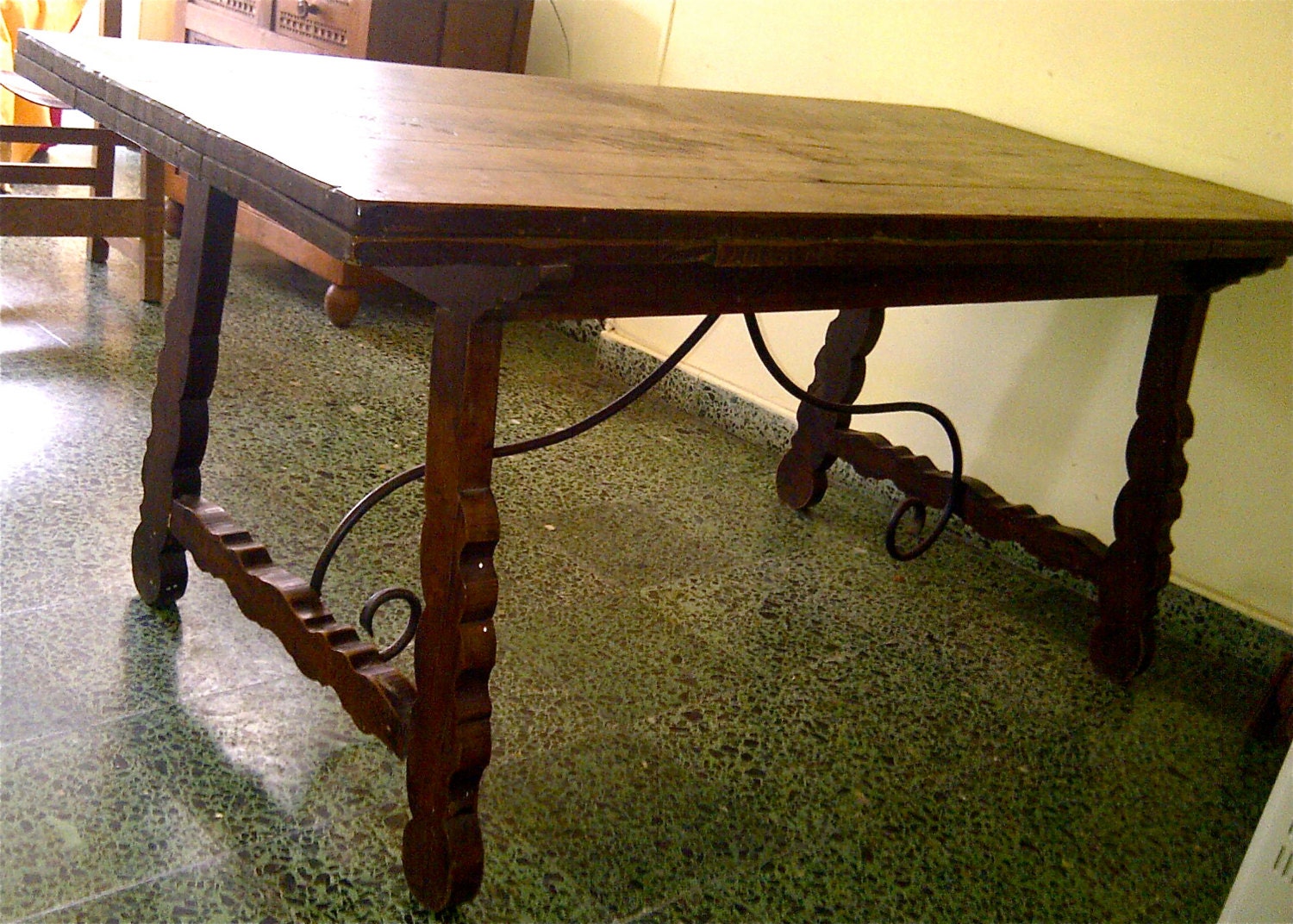 Absolutely gorgeous European antique rustic dining table / library ...