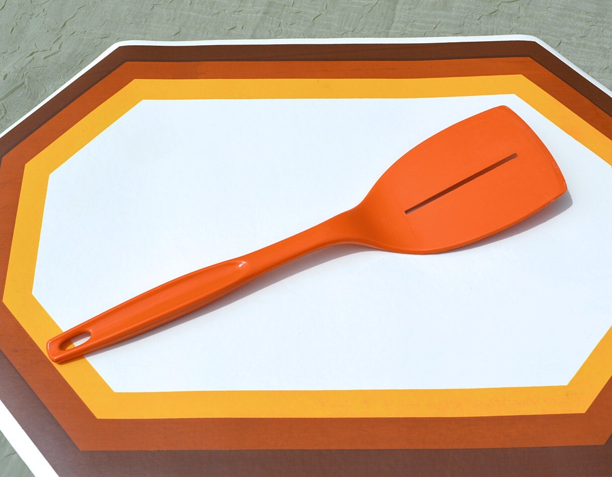 Retro Orange Foley Slotted Spatula