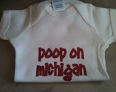 Items similar to Poop on Michigan Ohio State One Piece Baby Outfit on Etsy
