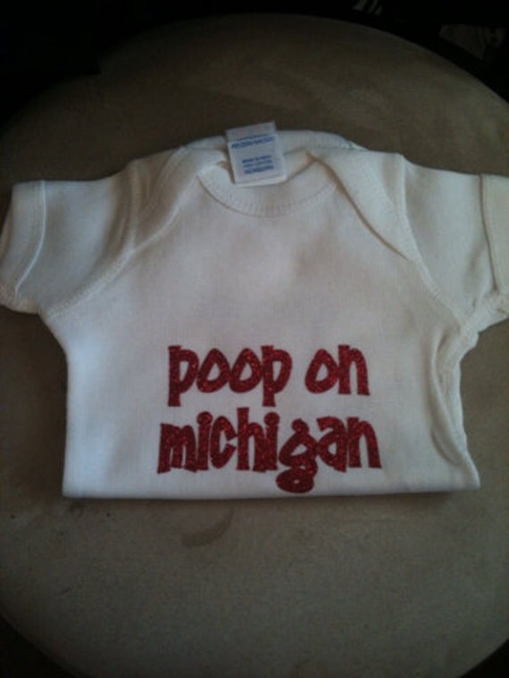 Poop on Michigan Ohio State One Piece Baby Outfit
