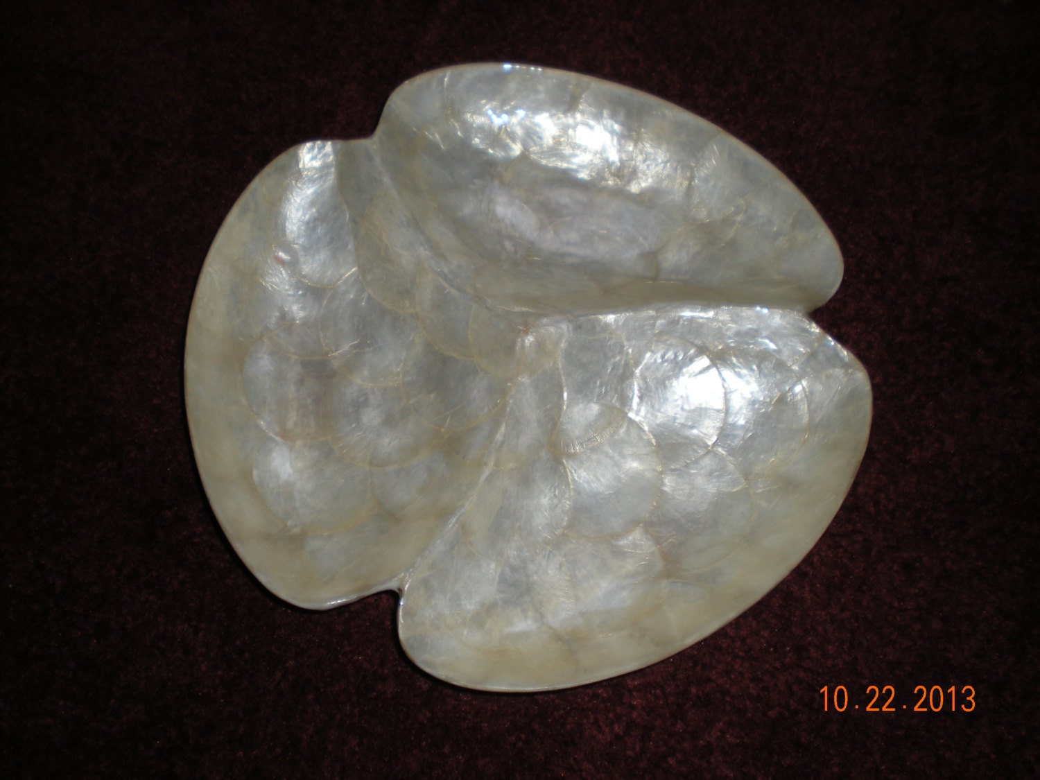 Vintage New Spectacular Mother of Pearl Serving Dish Measuring 10 x 10 ...