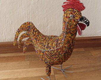 African Beaded Wire Animal Sculpture GIRAFFE LARGE by Hadeda