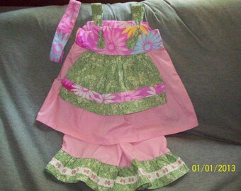 Custom Boutique Knot/Apron Dress W Bloomers( Pink,Blue Purple Solids ...